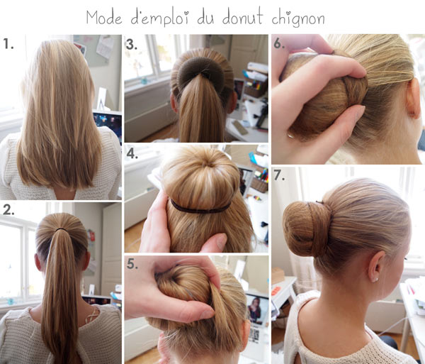 Mode d'emploi du donut à chignon Mode d'emploi du donut à chignon