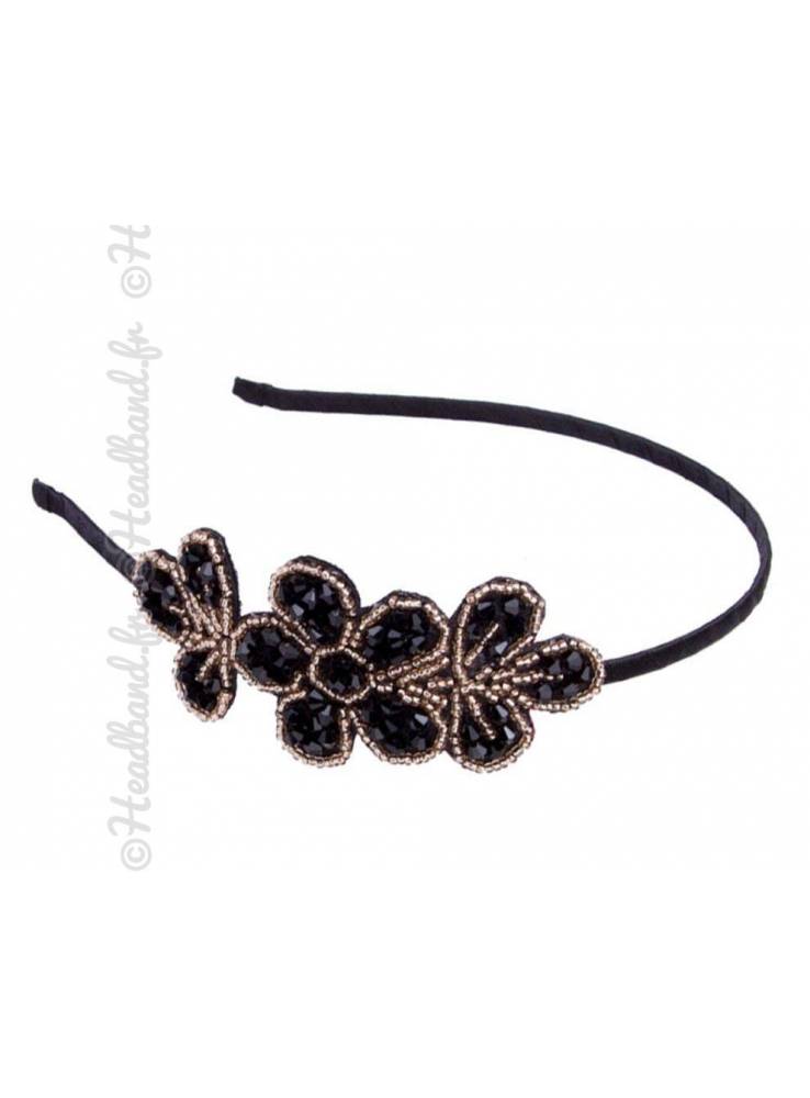 Serre-tête en perles femme noir Serre-tête en perles femme noir